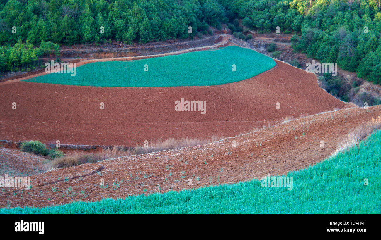 A map of red land in Yunnan Stock Photo - Alamy