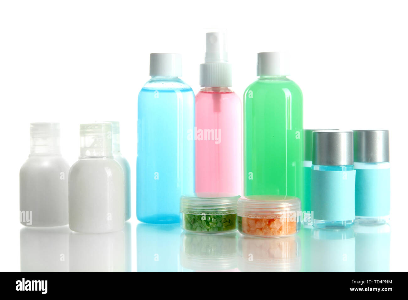 Hotel cosmetics kit isolated on white Stock Photo - Alamy