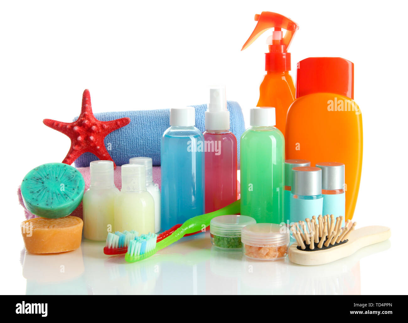 Hotel cosmetics kit isolated on white Stock Photo - Alamy
