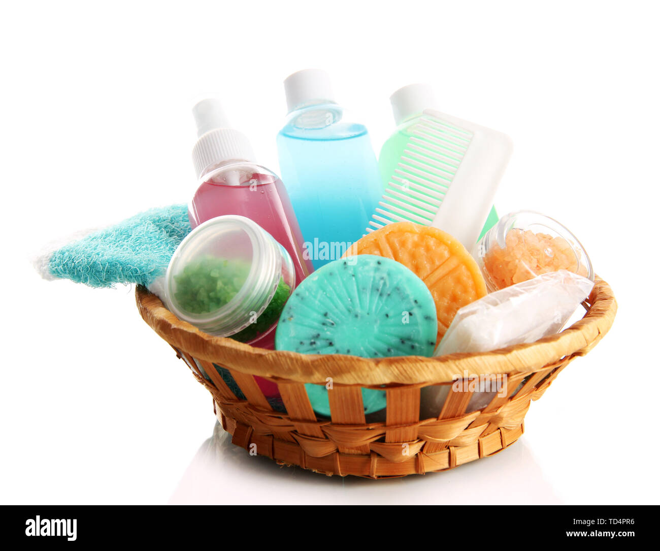 Hotel cosmetics kit isolated on white Stock Photo - Alamy