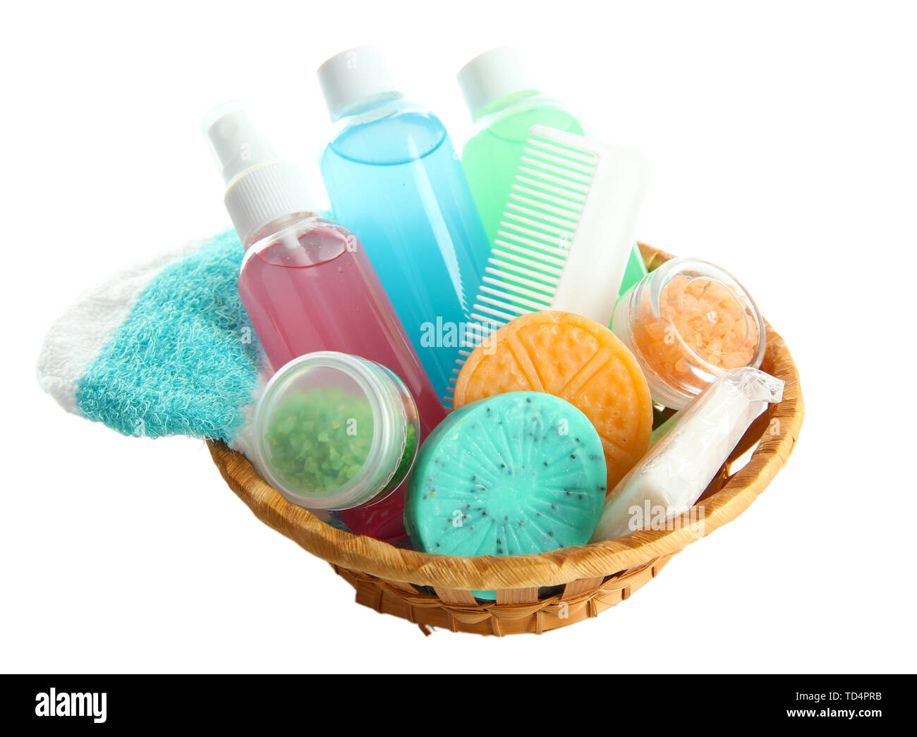 Hotel cosmetics kit isolated on white Stock Photo - Alamy