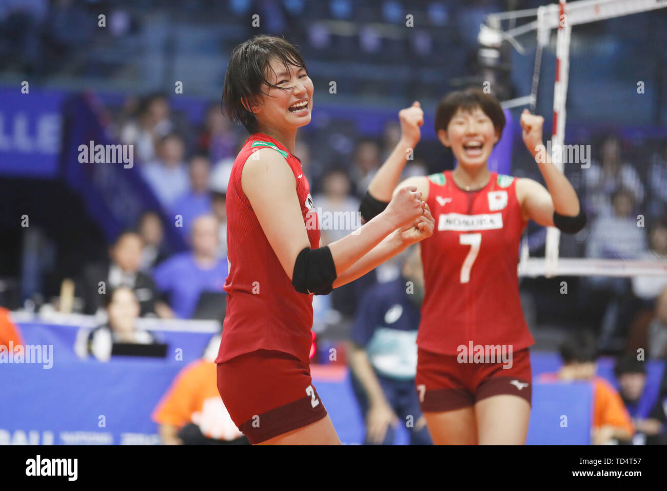 Musashino Forest Sport Plaza, Tokyo, Japan. 11th June, 2019. (L to R) Sarina Koga, Yuki Ishii ...