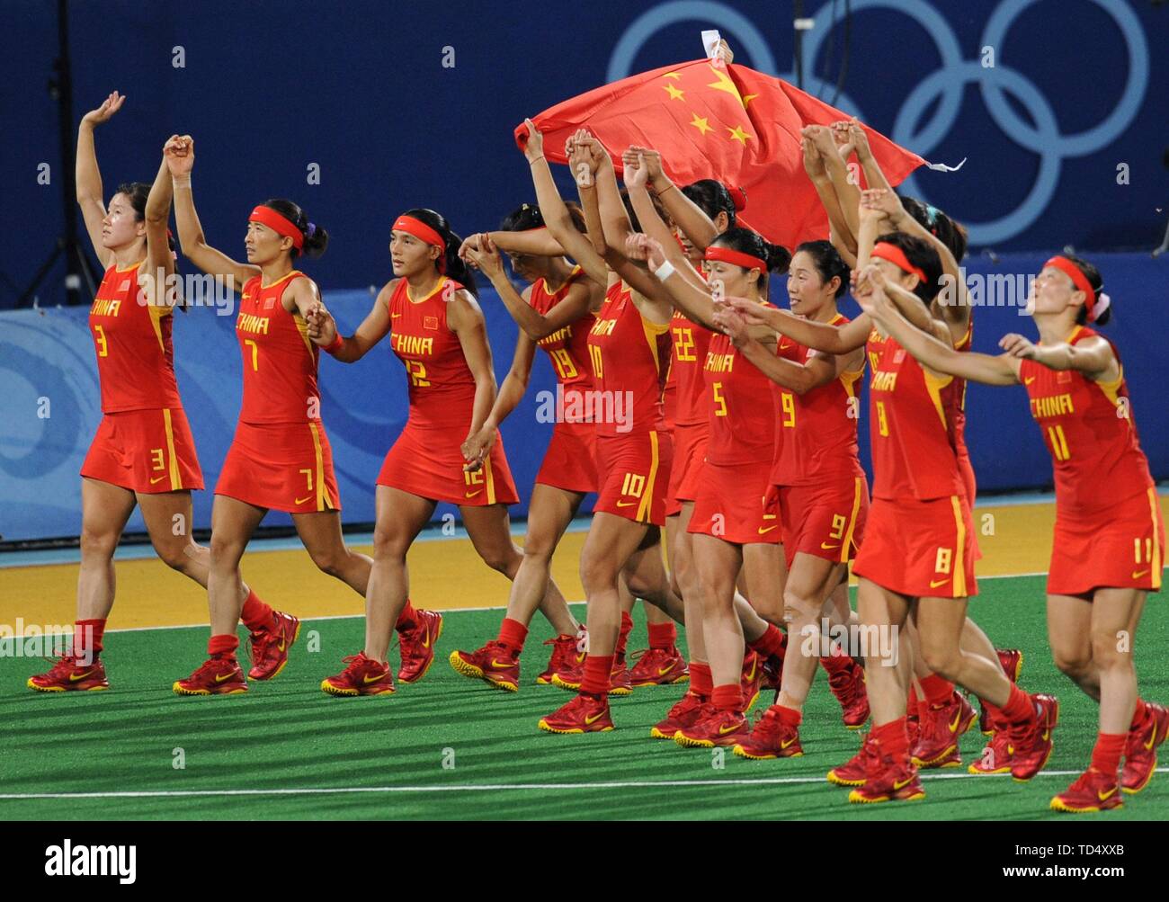 Beijing, China. 22nd Aug, 2008. Members of the women's hockey team of ...