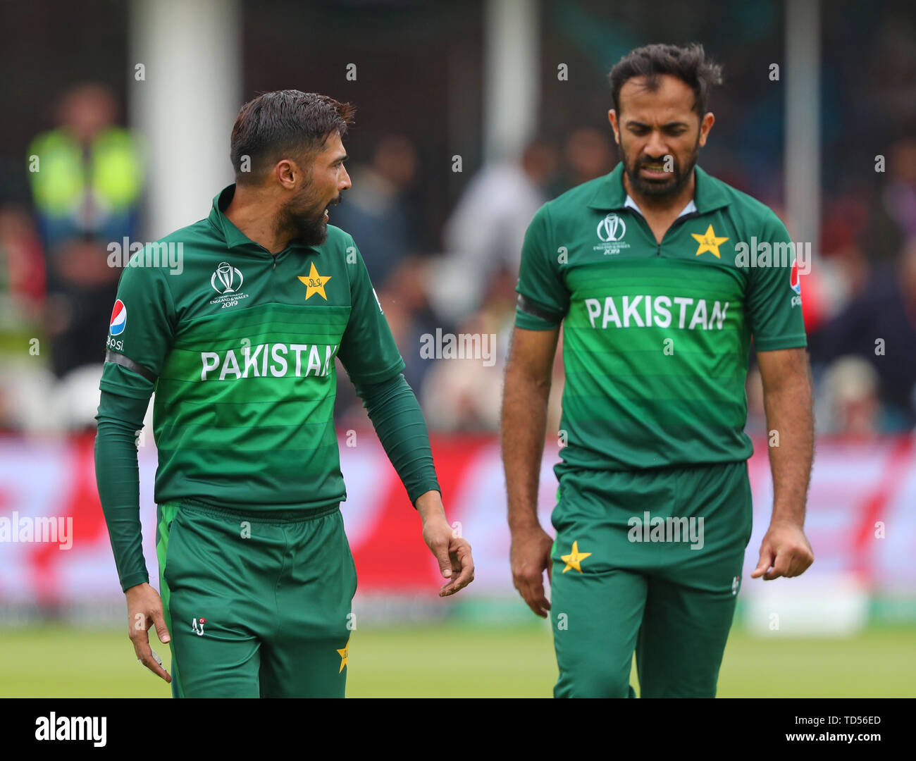 Pakistan bowler wahab riaz celebrates hi-res stock photography and ...