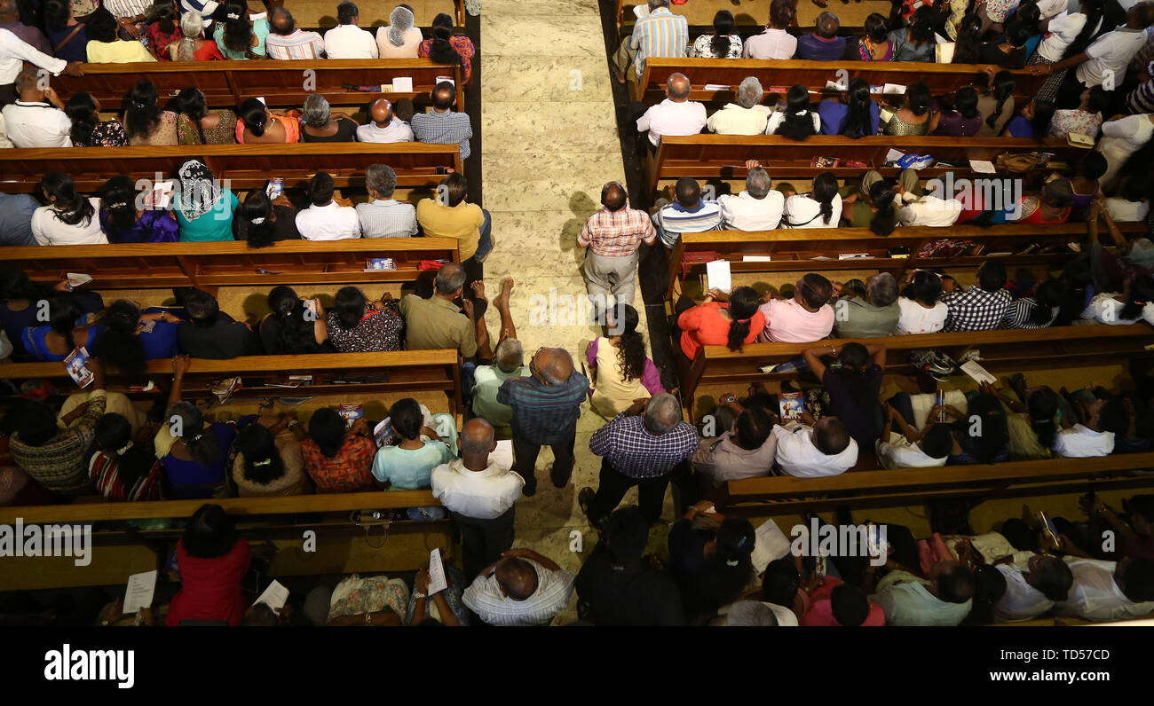 Colombo, Sri Lanka. 12th June, 2019. Sri Lankan Catholic devotees pray ...