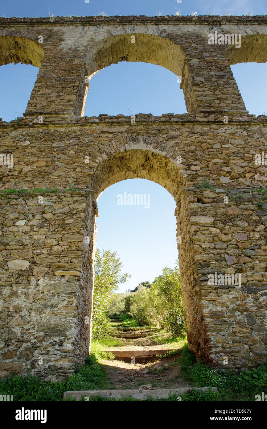 aqueduct built by the Romans in almunecar spain Stock Photo - Alamy