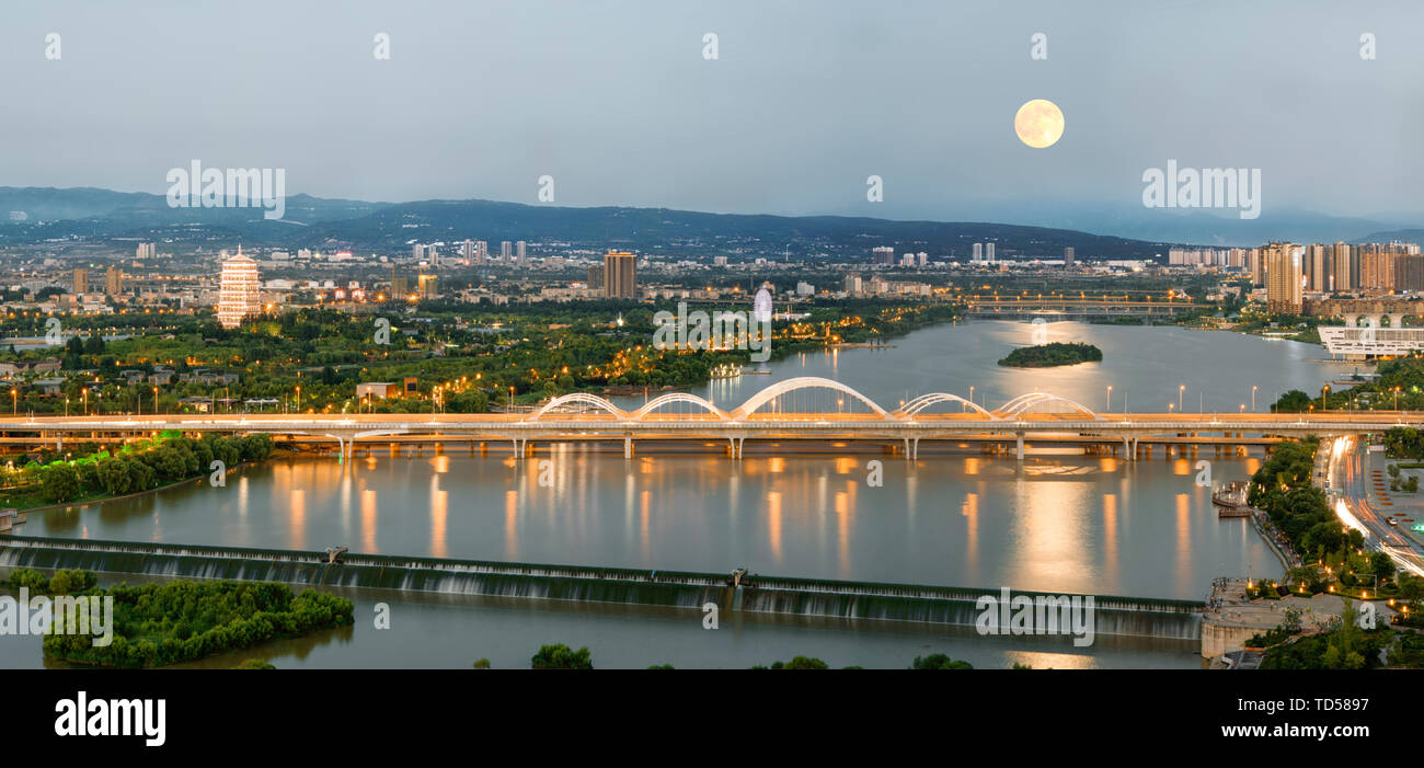 Long Anta of the full moon Stock Photo - Alamy