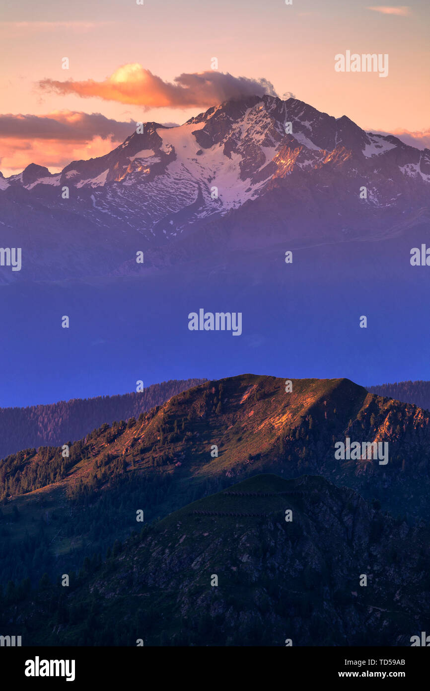 Mount Disgrazia at sunset, Valgerola, Orobie Alps, Valtellina, Lombardy ...