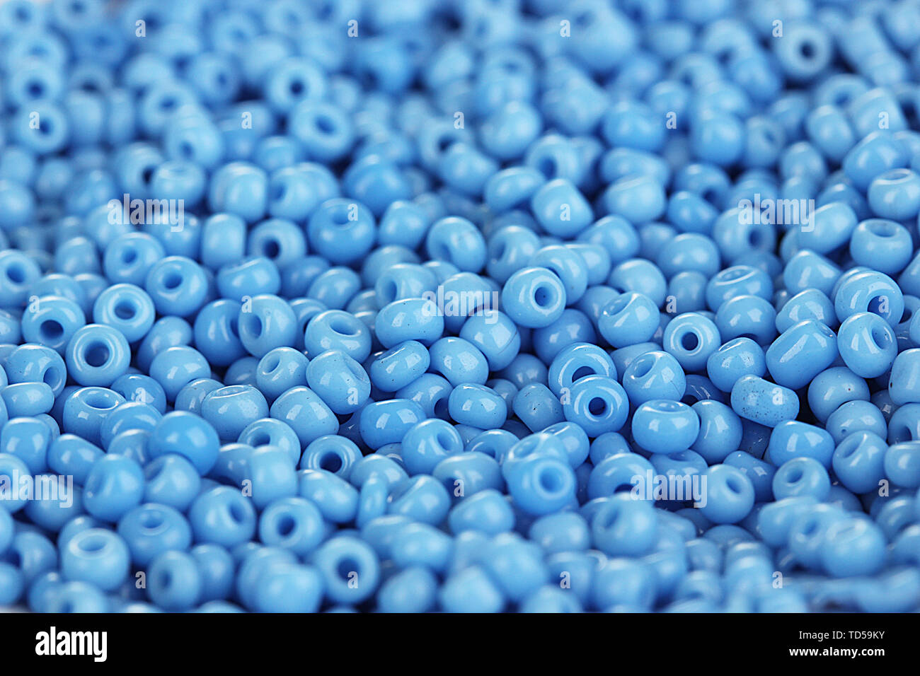 Blue beads closeup Stock Photo - Alamy