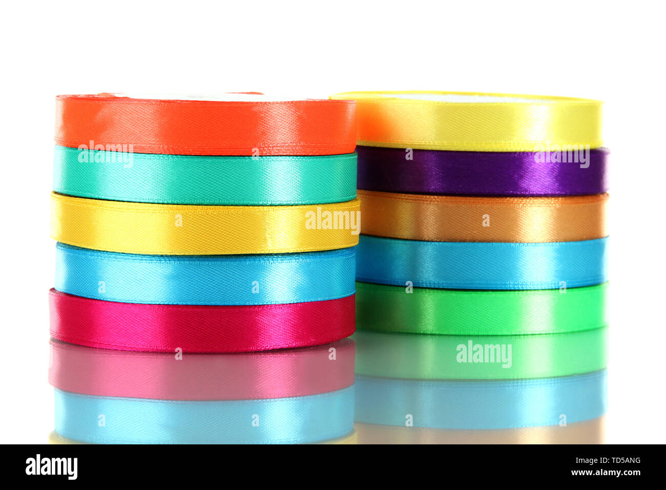 Many bright ribbons isolated on white Stock Photo - Alamy