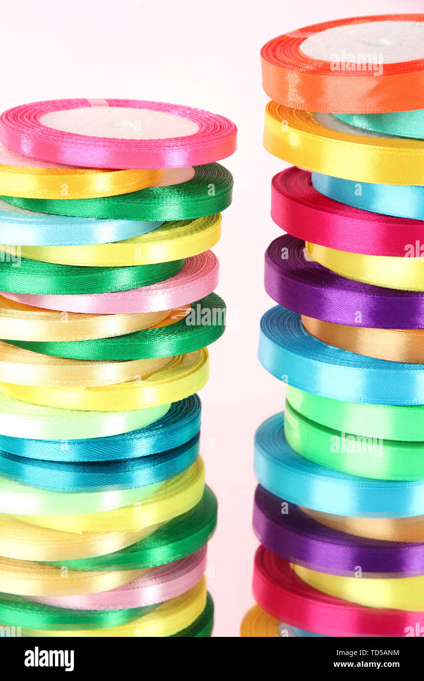 Many bright ribbons isolated on white Stock Photo - Alamy
