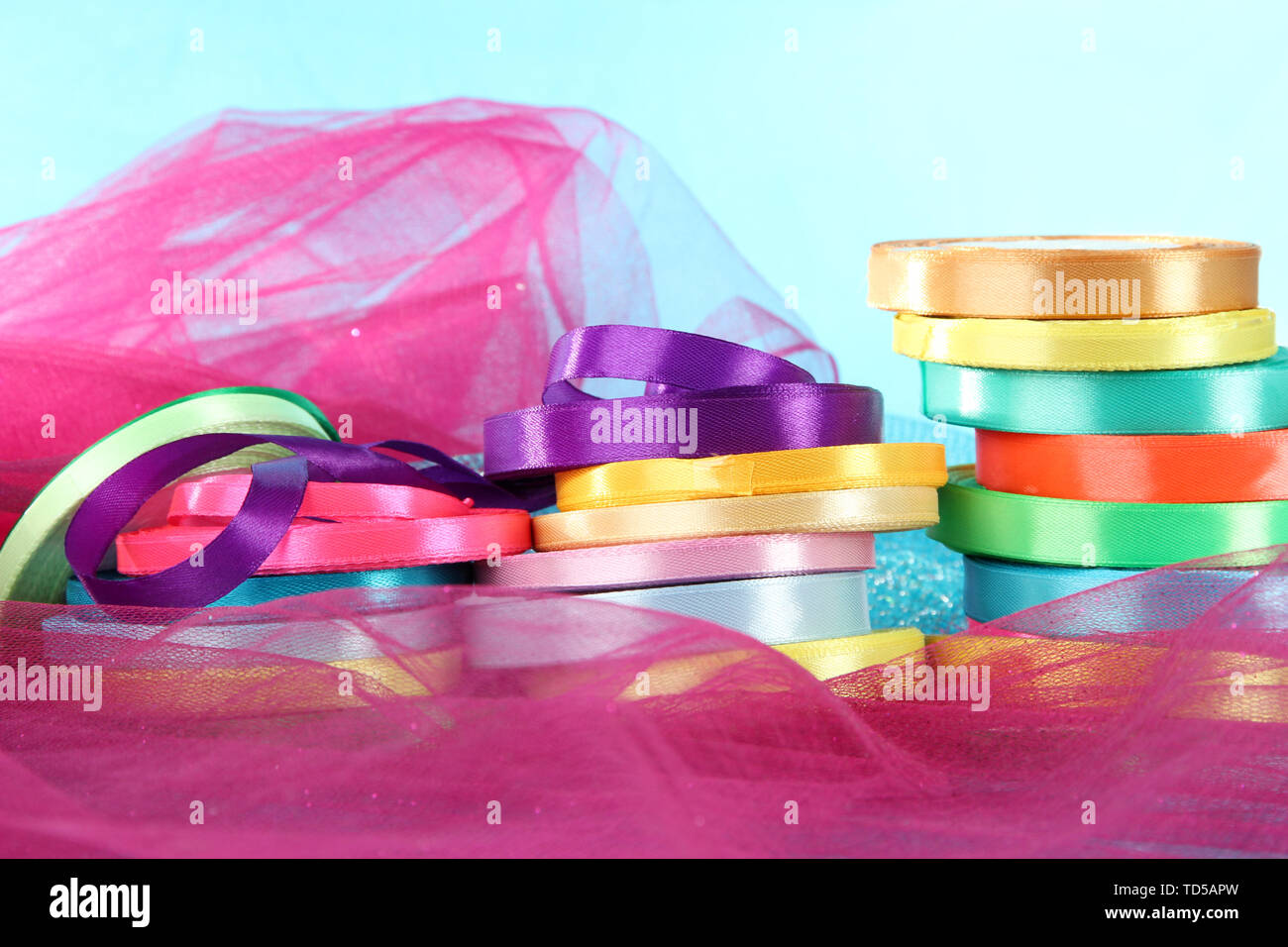 Bright ribbons on bright background Stock Photo - Alamy