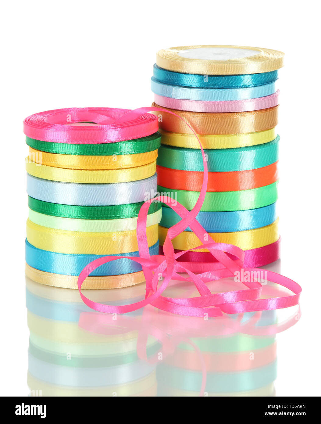Many bright ribbons isolated on white Stock Photo - Alamy