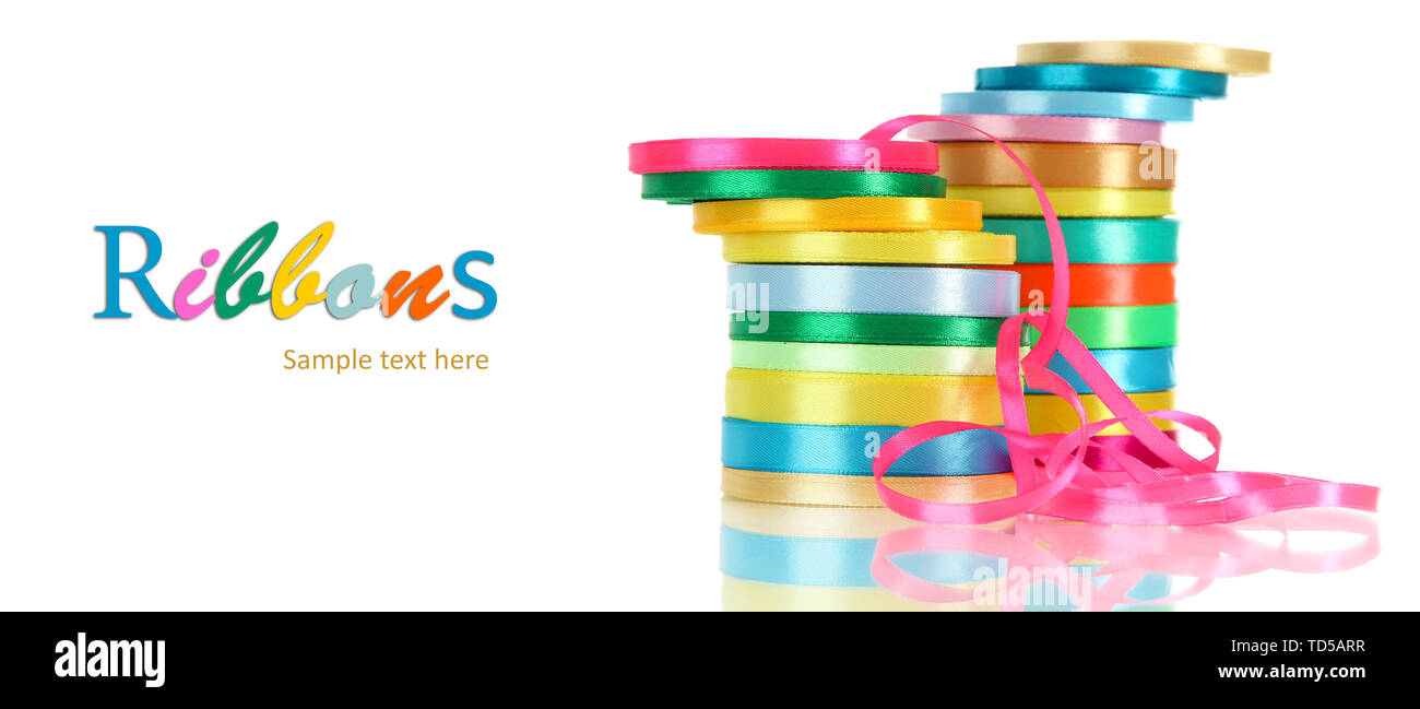 Many bright ribbons isolated on white Stock Photo - Alamy