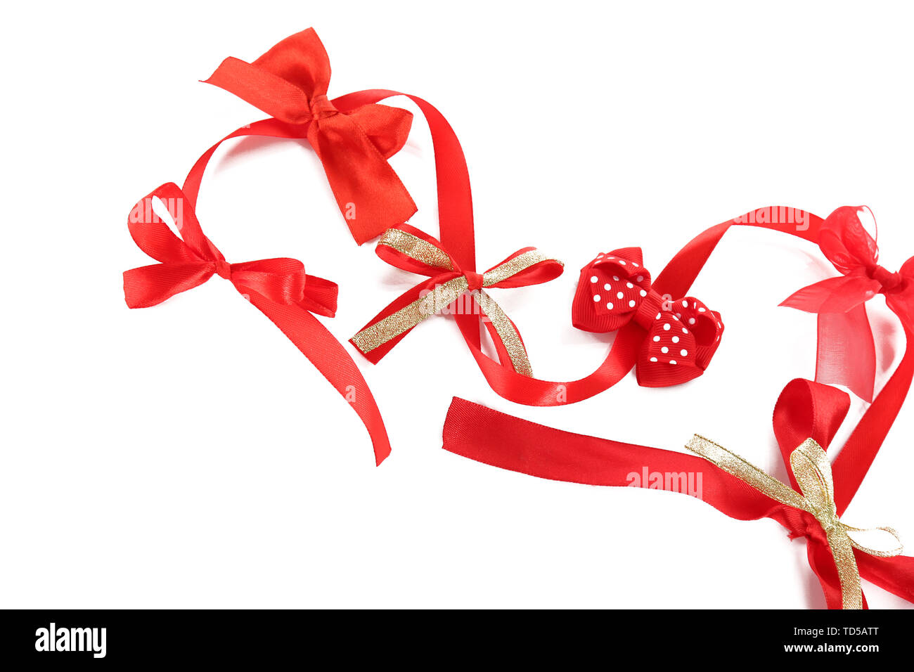 Various bows isolated on white Stock Photo - Alamy