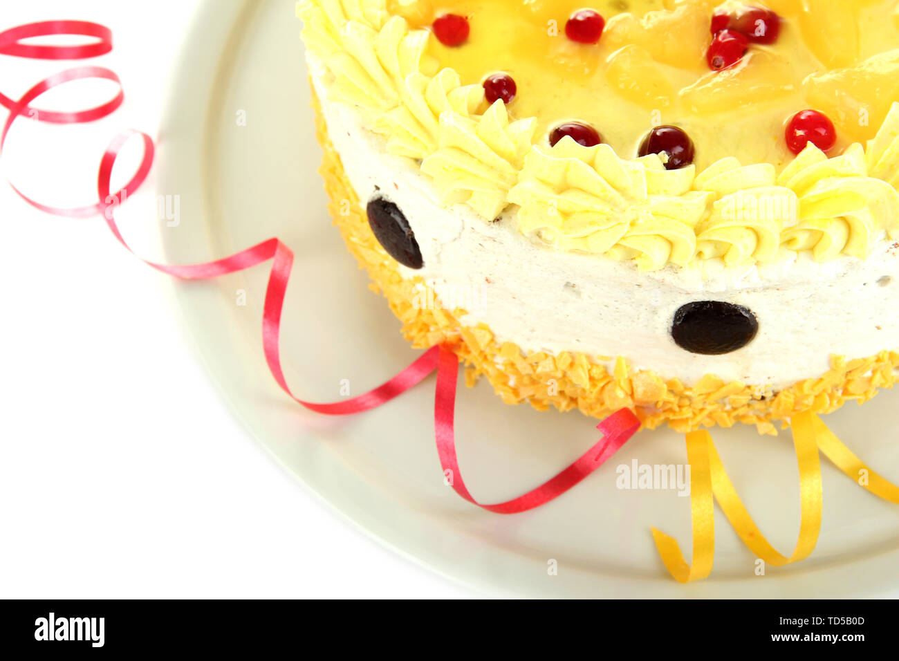 Tasty cake, isolated on white Stock Photo - Alamy