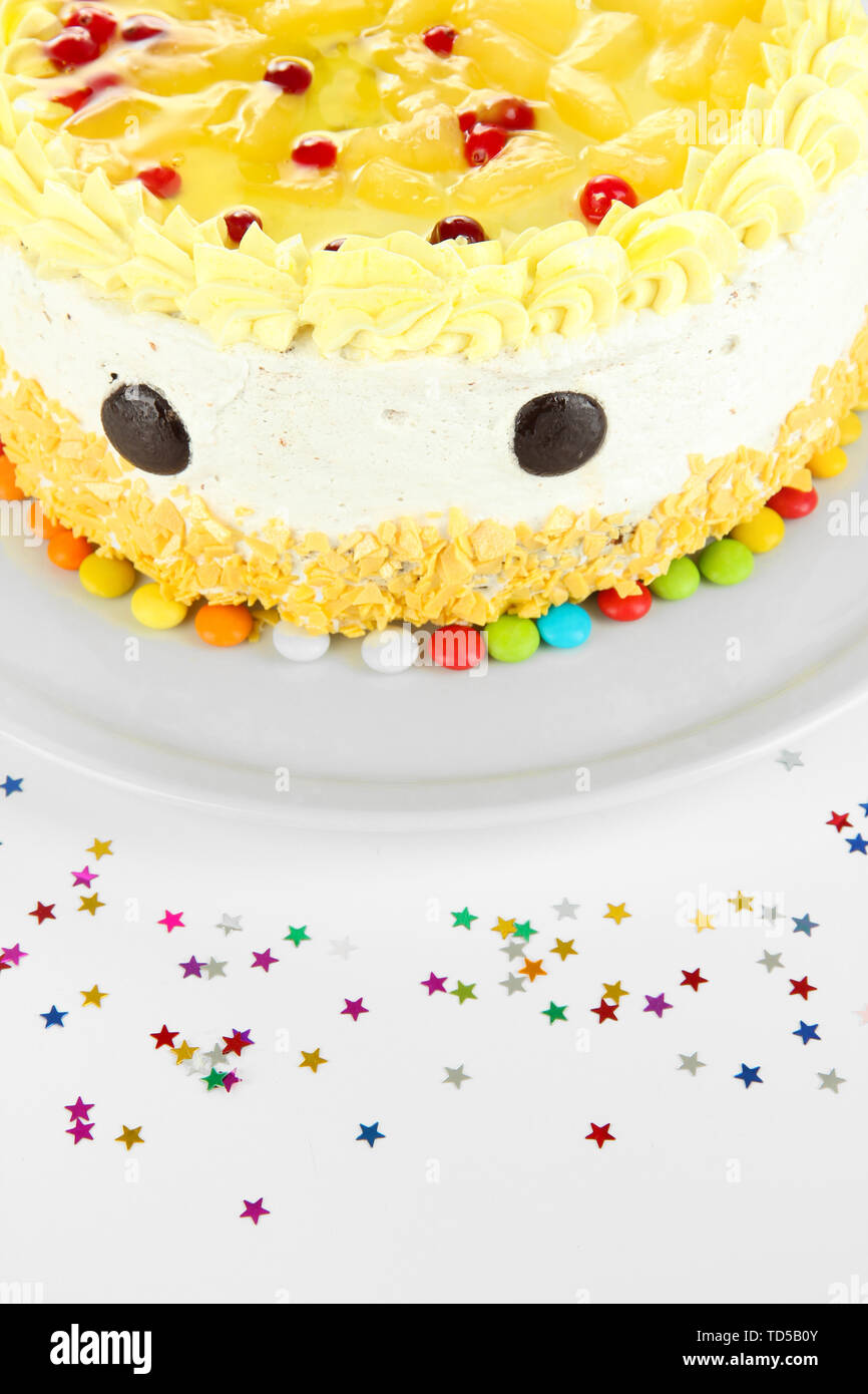 Tasty cake, isolated on white Stock Photo - Alamy