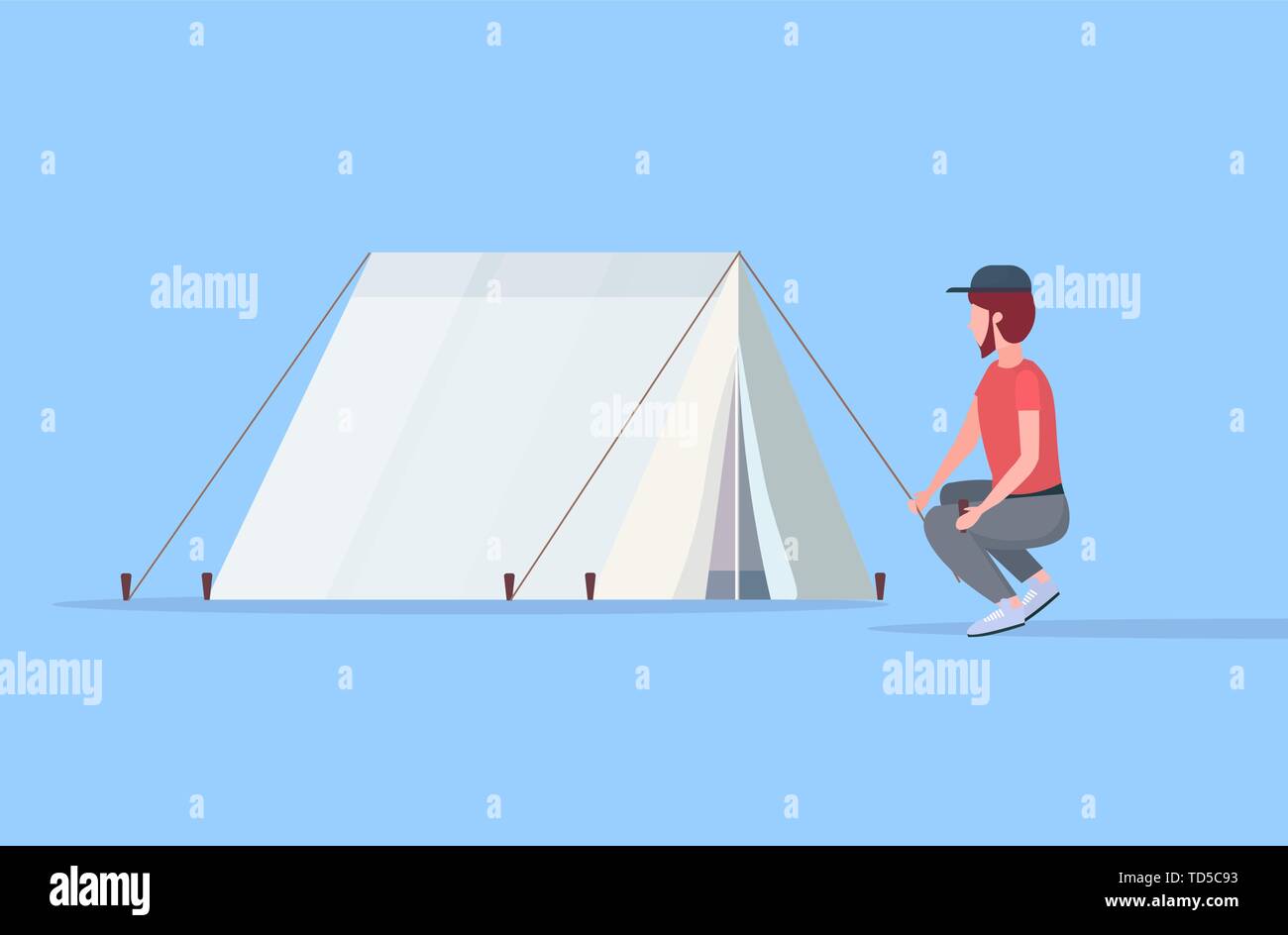 Installing tent Stock Vector Images - Alamy
