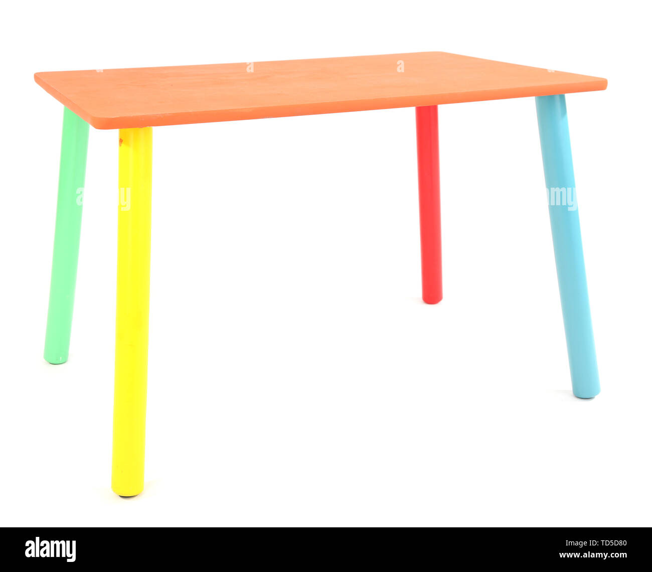 Small and colorful table for little kids isolated on white Stock Photo ...