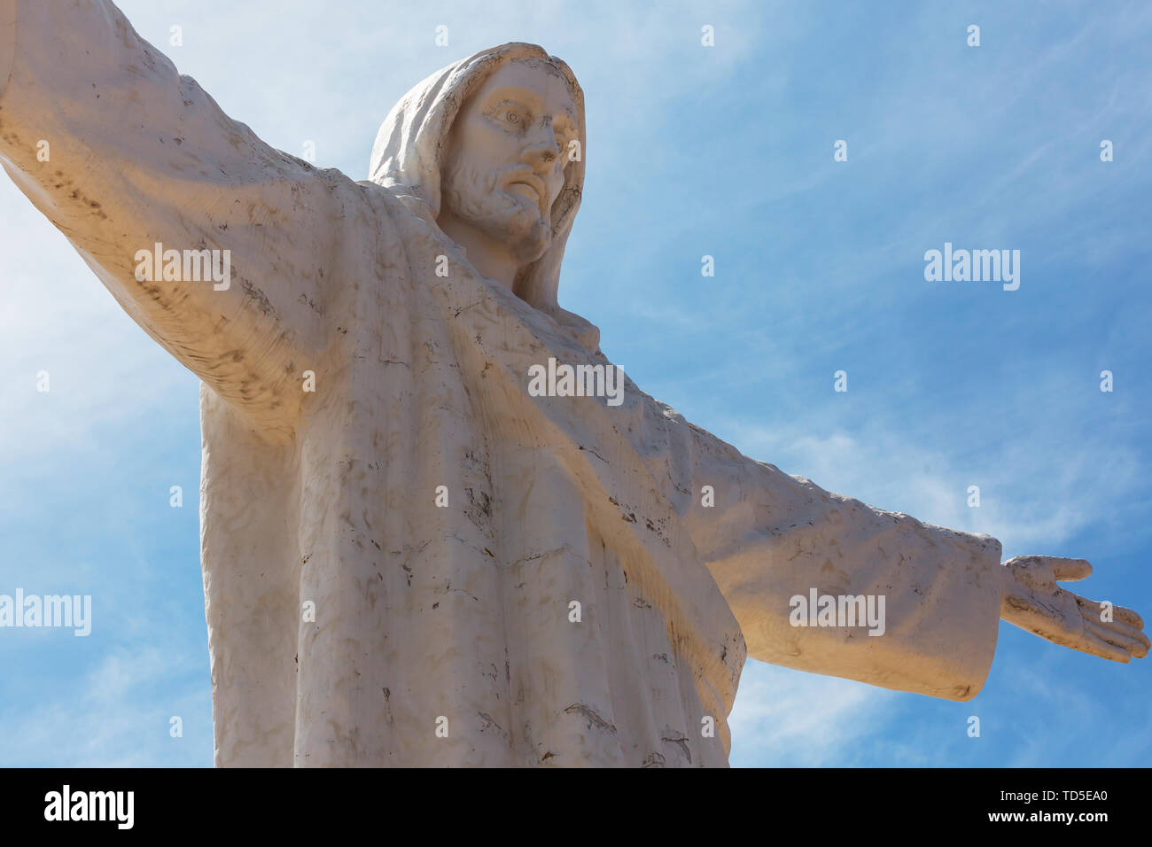 Cusco, Peru -August 5, 2017: Statue of Cristo Blanco, White Christ. It ...