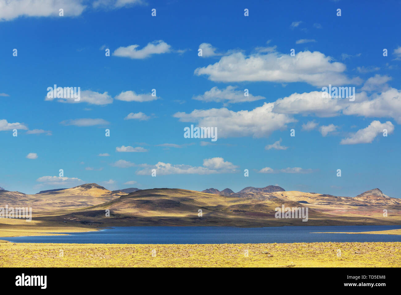 Pampas landscapes in Cordillera de Los Andes, Peru, South America Stock ...
