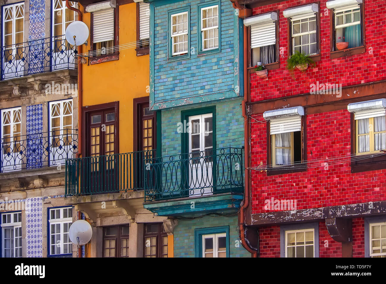Colorful houses buildings town urban windows porto portugal ...