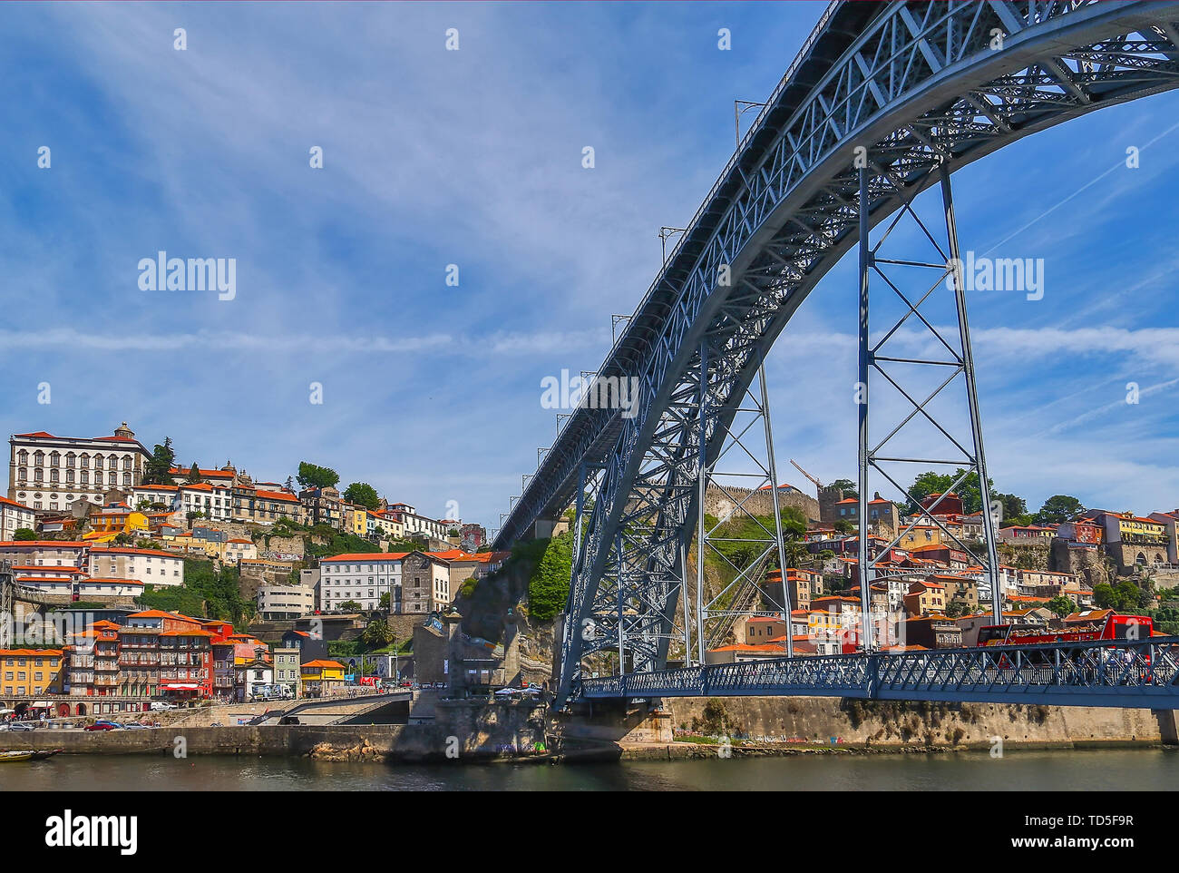 The Dom Luís I Bridge or Luís I Bridge, is a double-deck metal arch ...