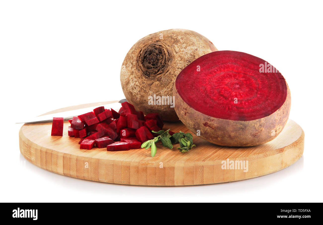 Sliced beetroot on board isolated on white Stock Photo - Alamy