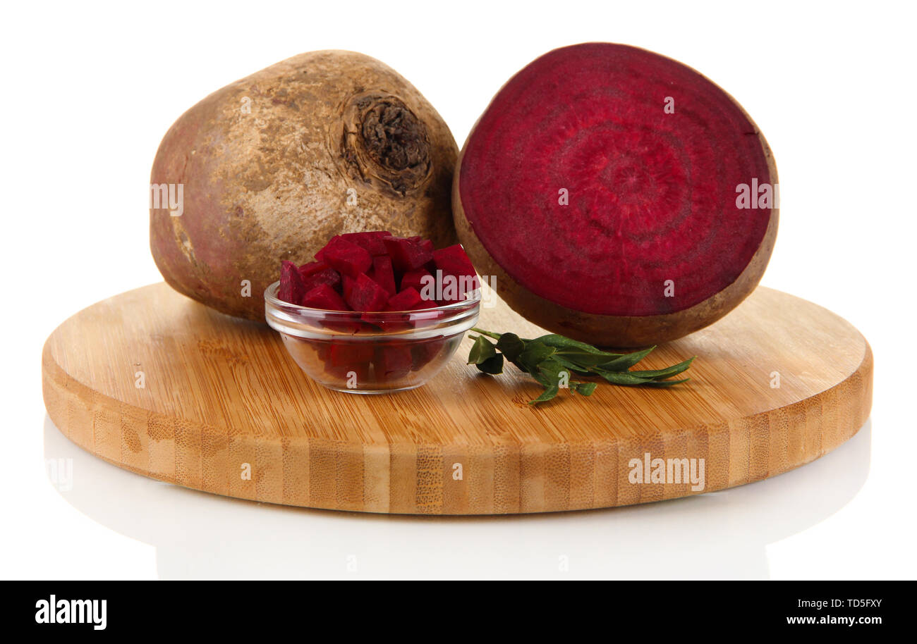Sliced beetroot on board isolated on white Stock Photo - Alamy