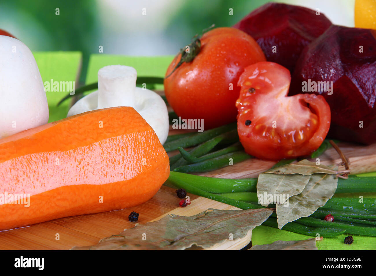 Composition of vegetables close-up Stock Photo - Alamy