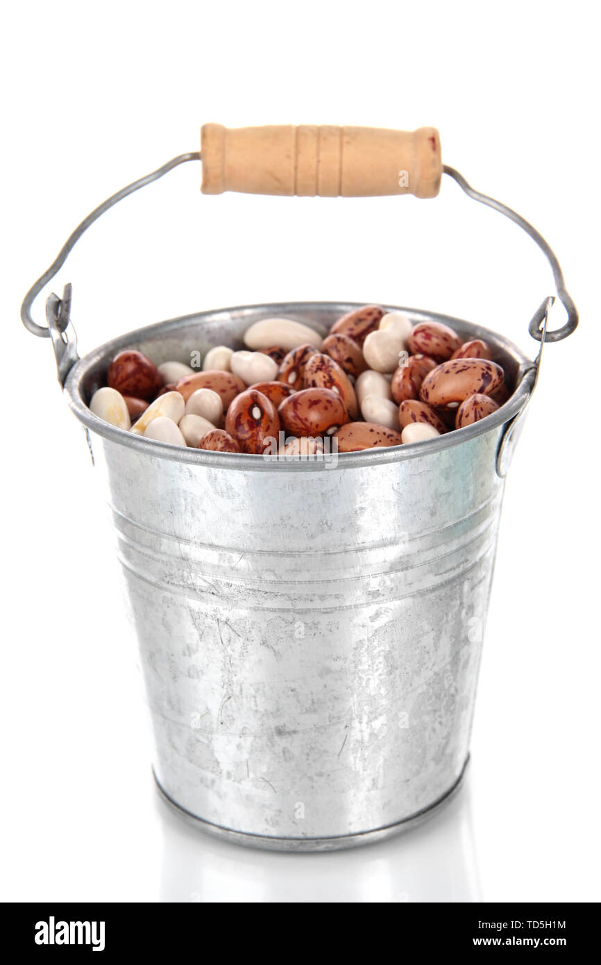 Bucket with beans isolated on white Stock Photo - Alamy