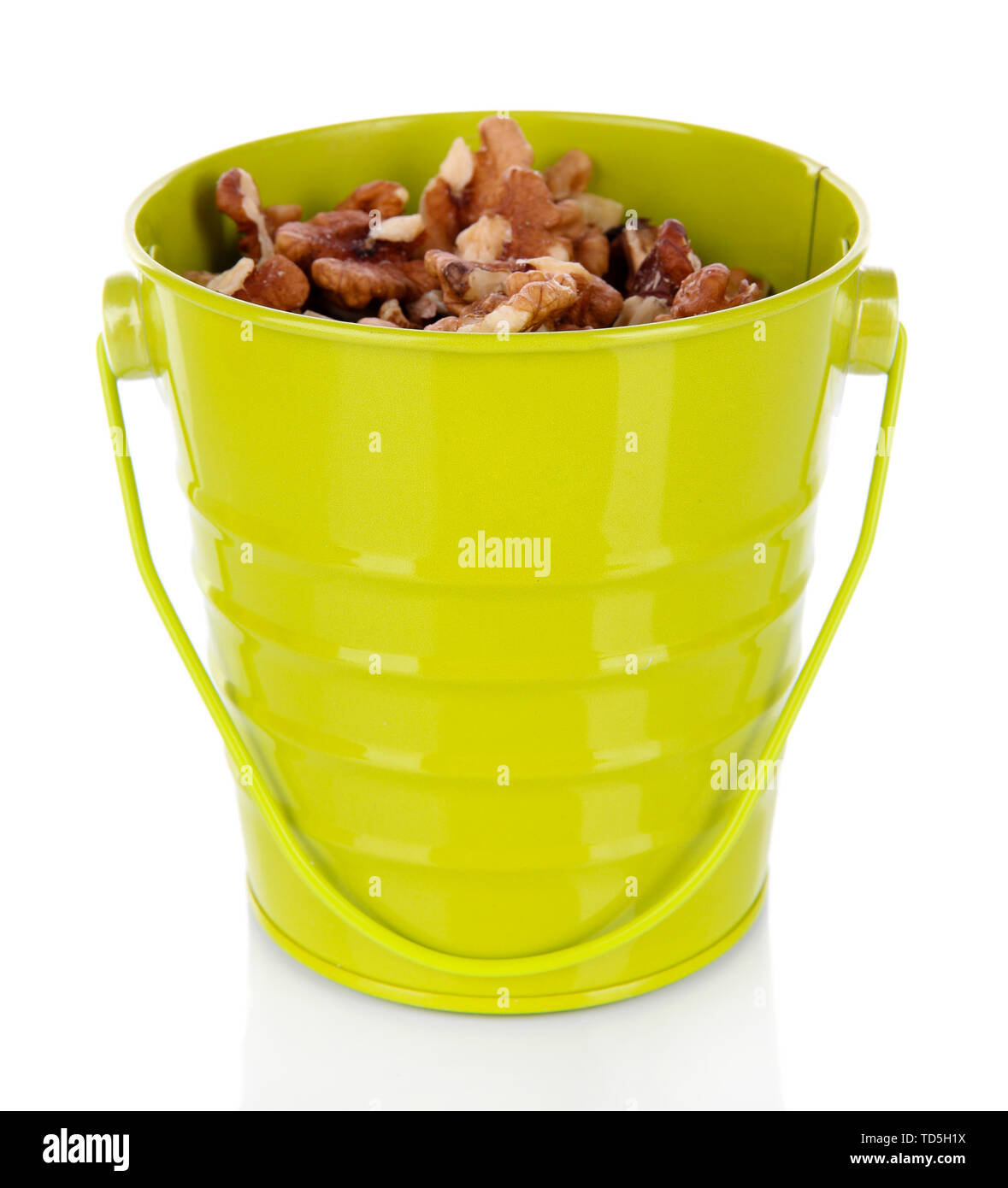 Bucket with nuts isolated on white Stock Photo - Alamy