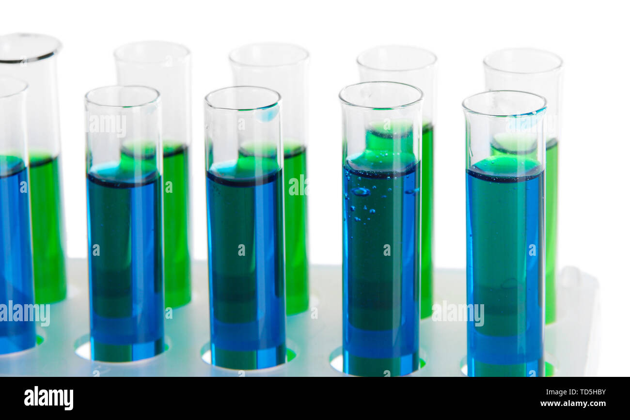 Identical test tubes isolated on white Stock Photo - Alamy