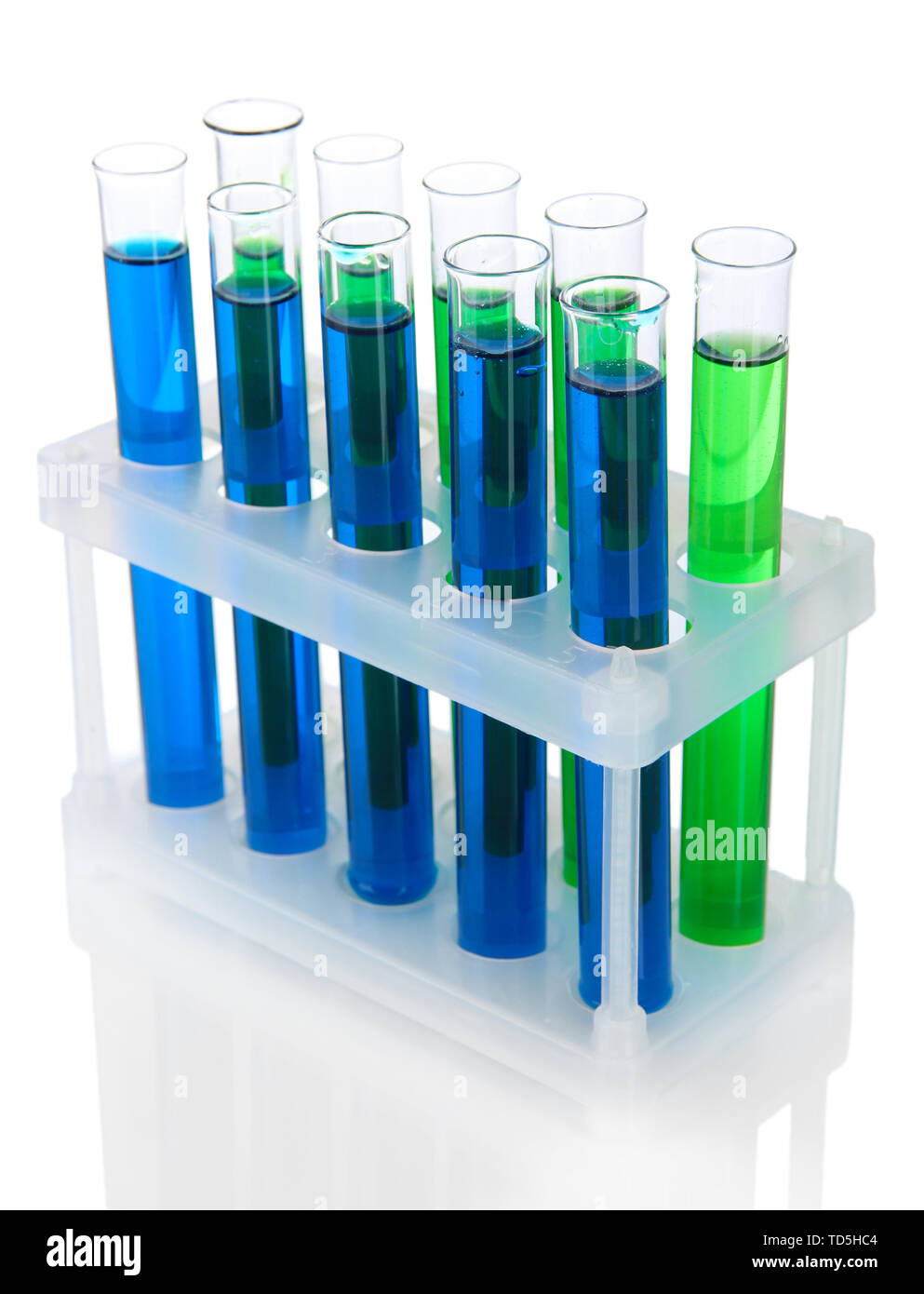 Identical test tubes isolated on white Stock Photo - Alamy