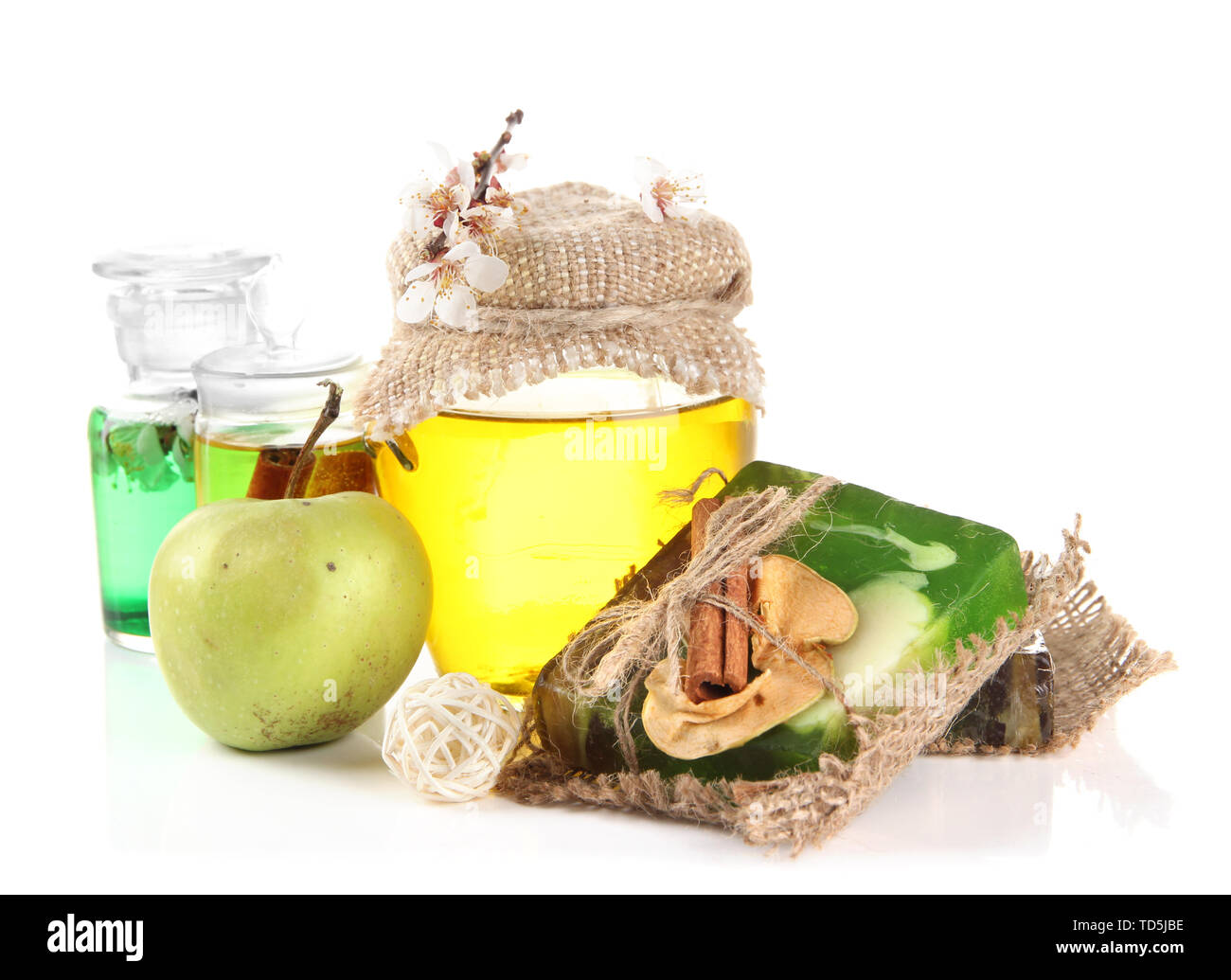 Hand made soap and ingredients for soap making, isolated on white Stock ...