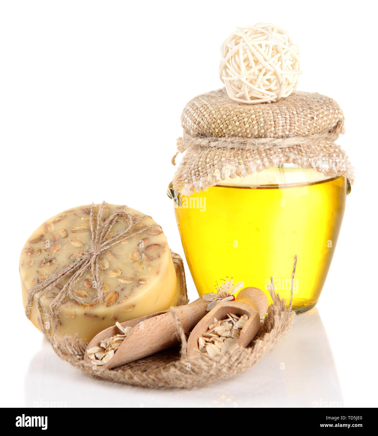 Hand made soap and ingredients for soap making, isolated on white Stock ...