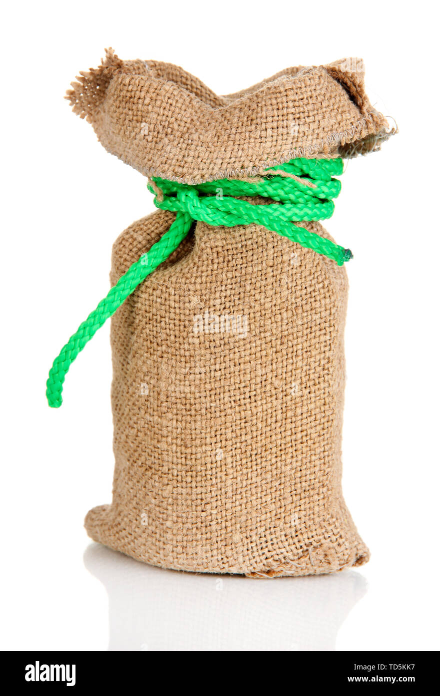 Small sack, isolated on white Stock Photo - Alamy