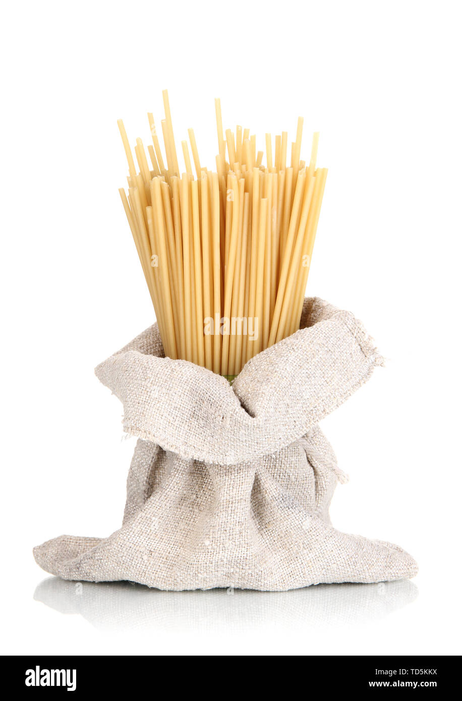 Pasta in bag isolated on white Stock Photo - Alamy