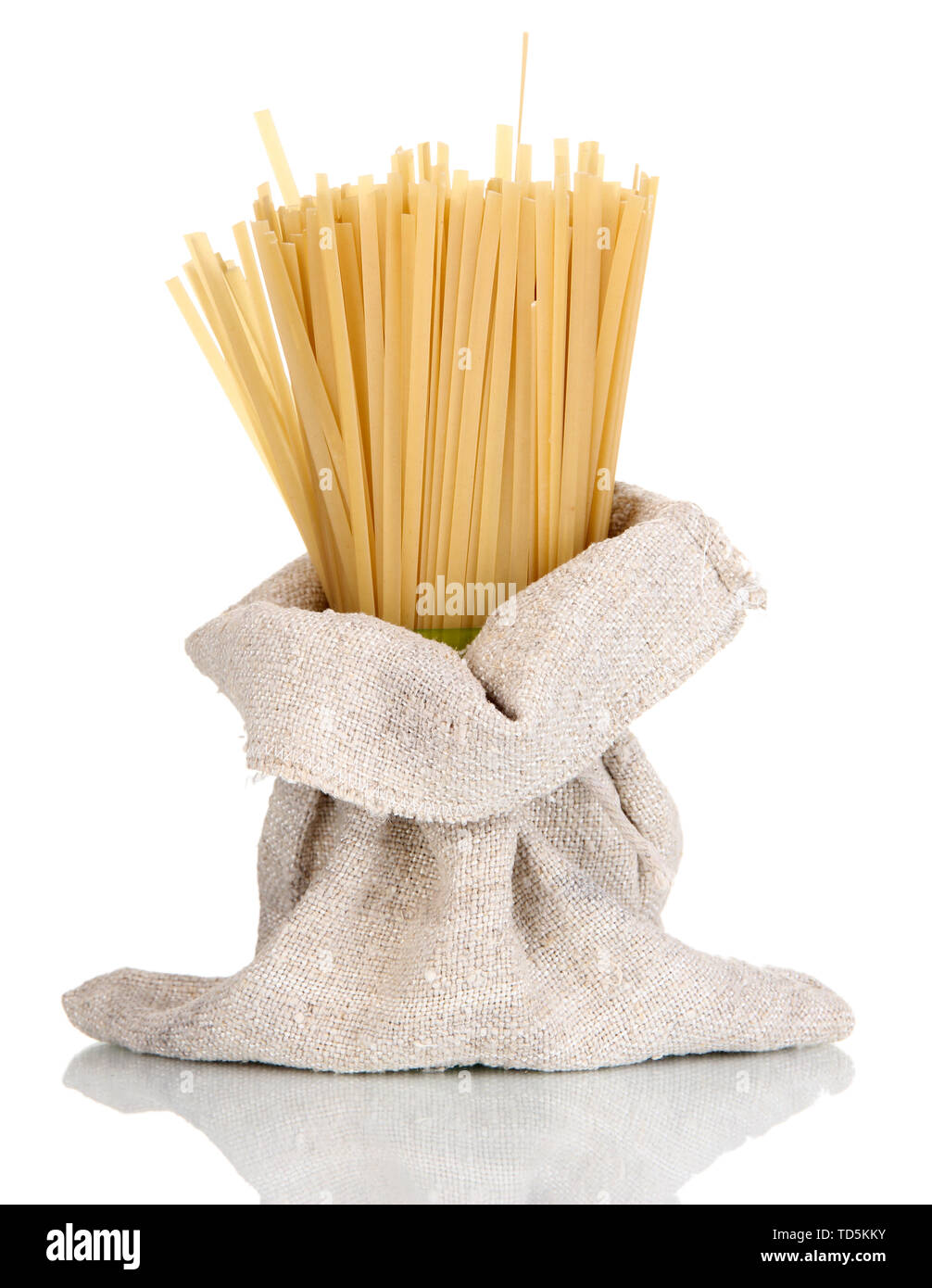 Pasta in bag isolated on white Stock Photo - Alamy
