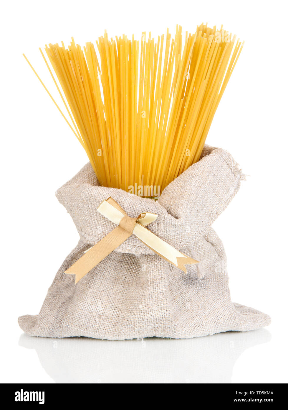 Pasta in bag isolated on white Stock Photo - Alamy