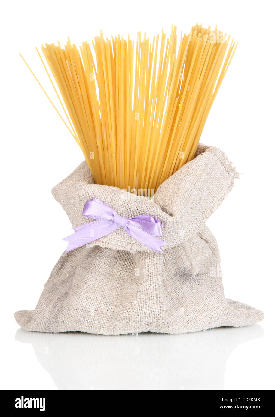 Pasta in bag isolated on white Stock Photo - Alamy