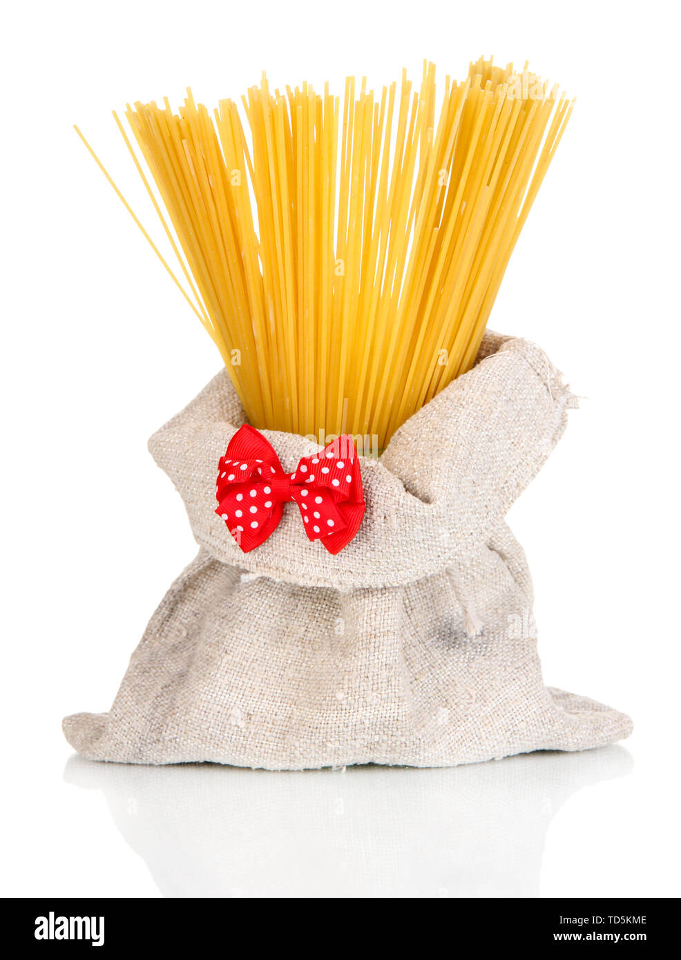 Pasta in bag isolated on white Stock Photo - Alamy