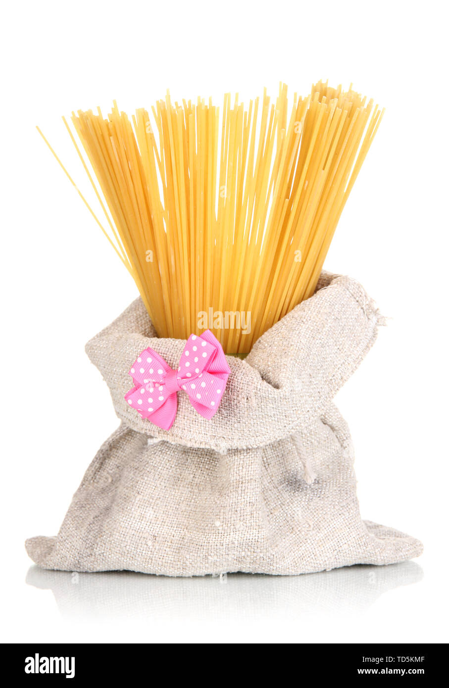 Pasta in bag isolated on white Stock Photo - Alamy