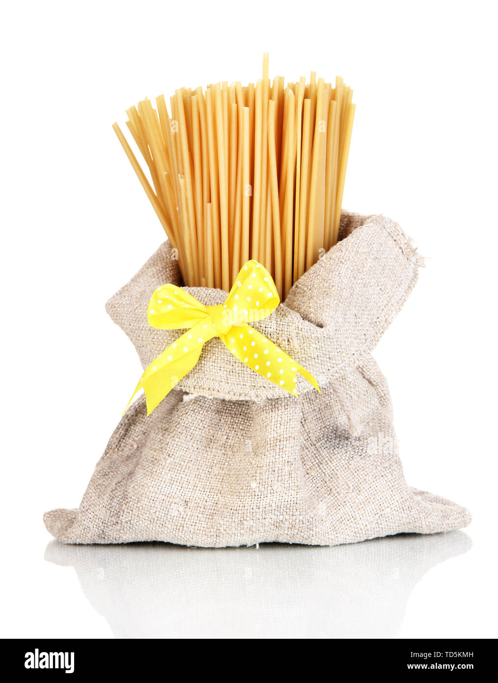 Pasta in bag isolated on white Stock Photo - Alamy