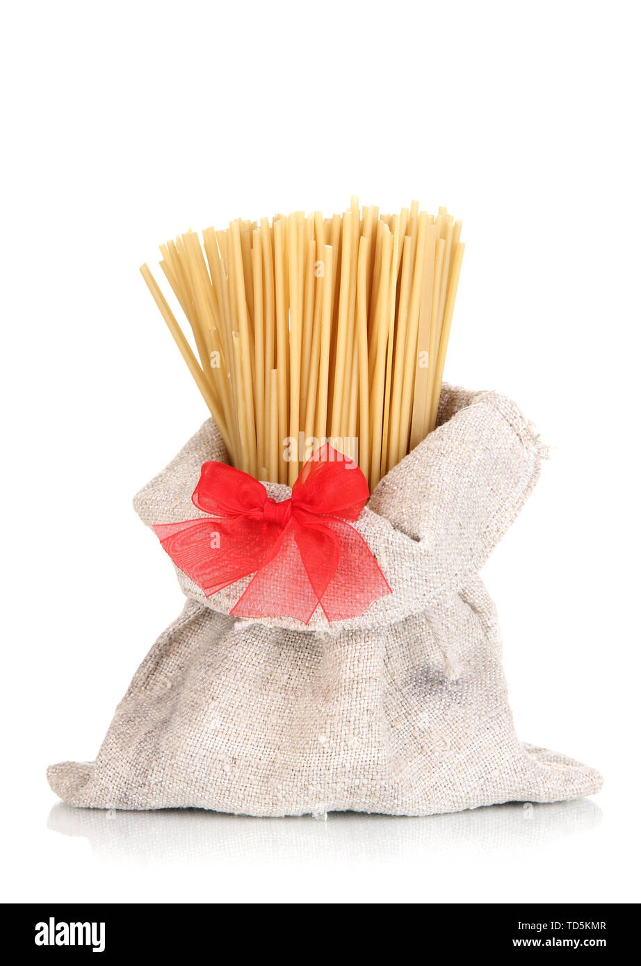 Pasta in bag isolated on white Stock Photo - Alamy