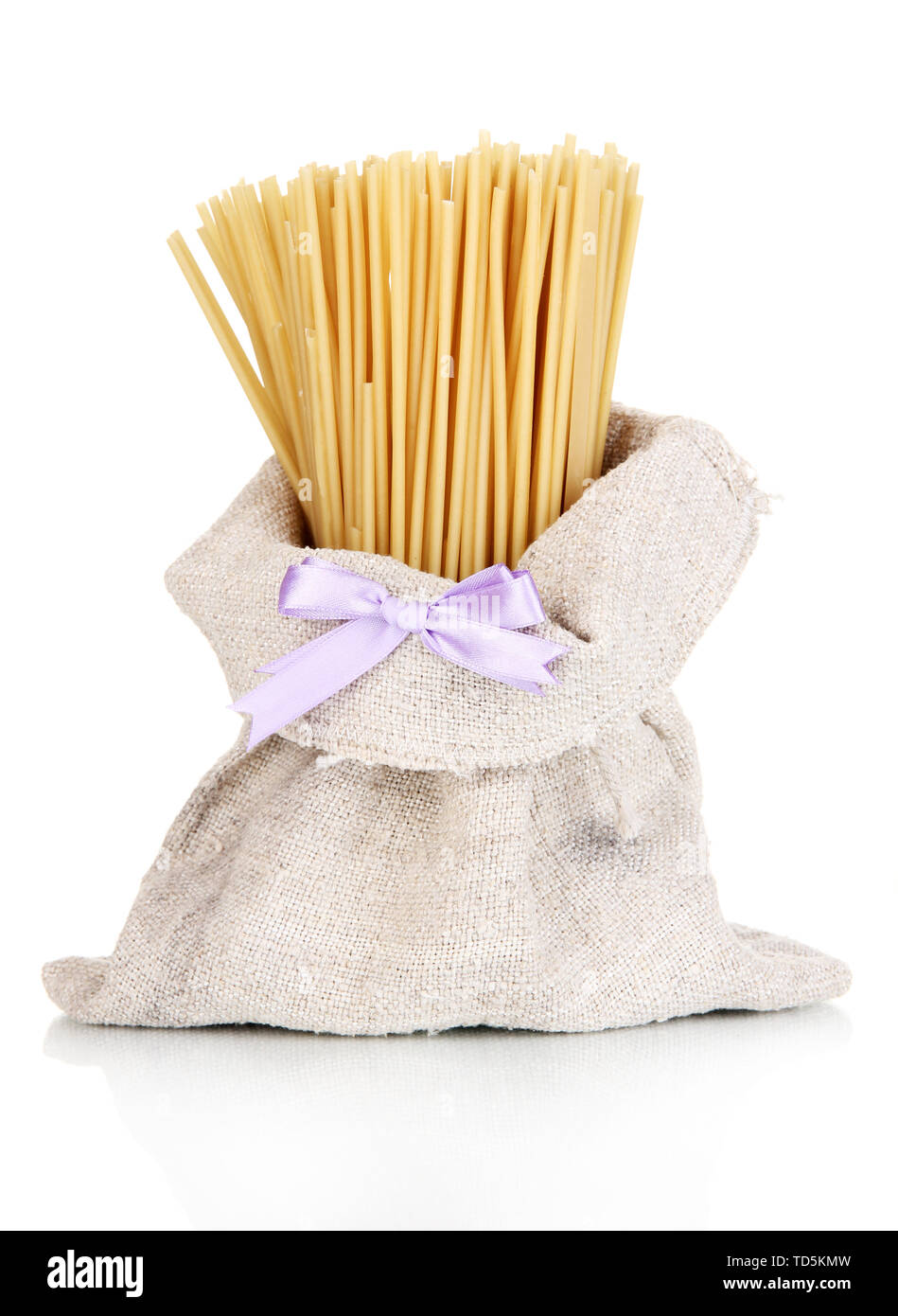 Pasta in bag isolated on white Stock Photo - Alamy