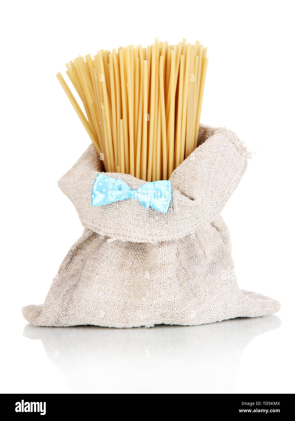 Pasta in bag isolated on white Stock Photo - Alamy