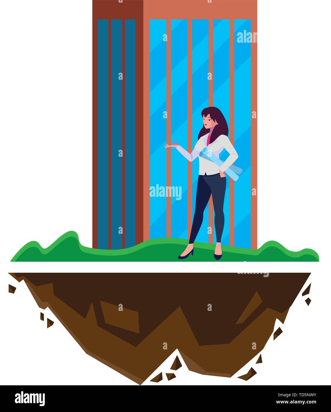 female engineer worker with building vector illustration design Stock ...