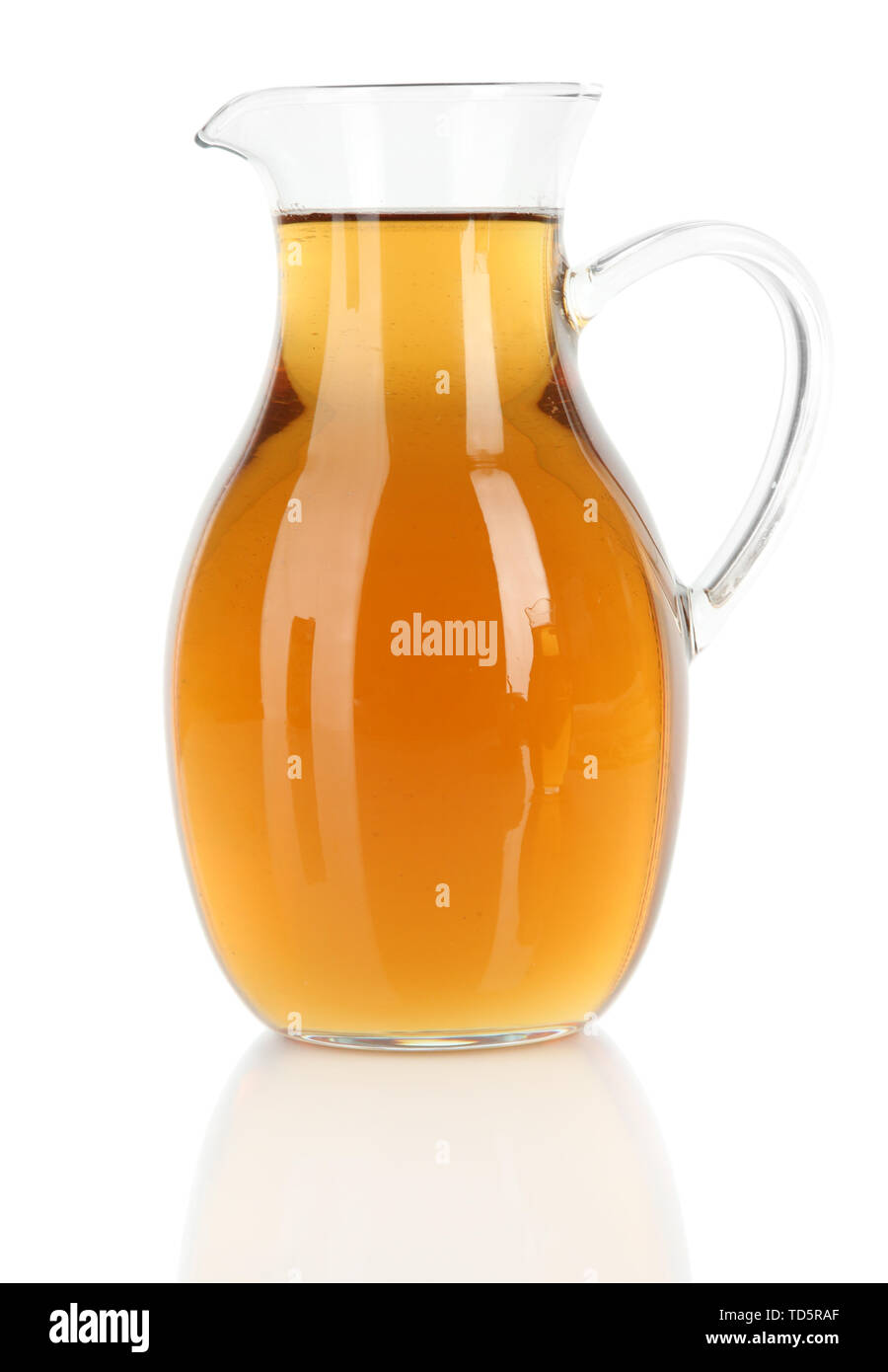 Apple juice in pitcher isolated on white Stock Photo - Alamy