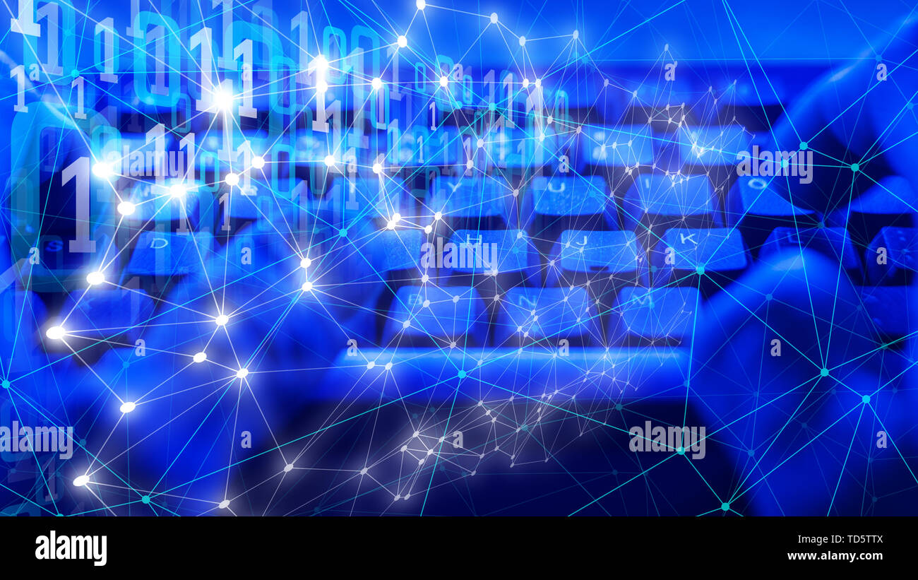 Cyber security abstract concept, internet chaos background Stock Photo ...